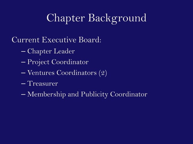Chapter Plan Challenge — Yale | PPT