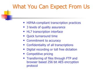 Medical Transcription Service | PPT