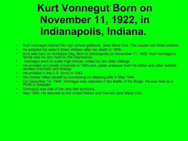 Presentation kurt vonnegut | PPT
