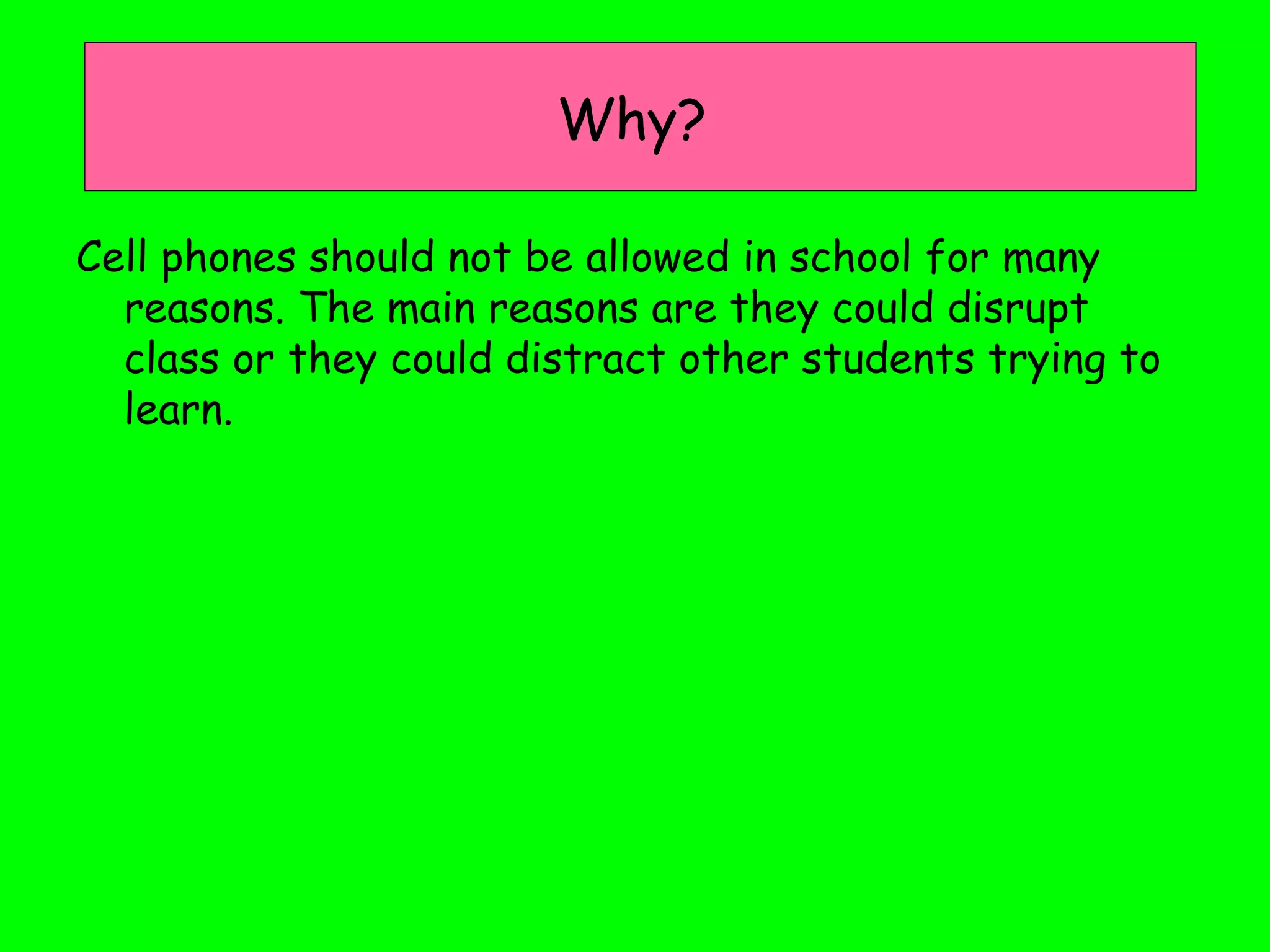 No Cell Phones in School | PPT