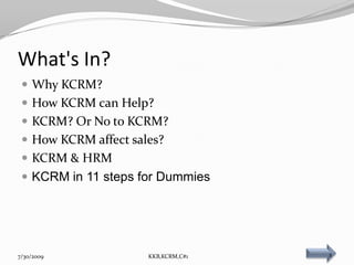 Chapter 1, KCRM | PPTX