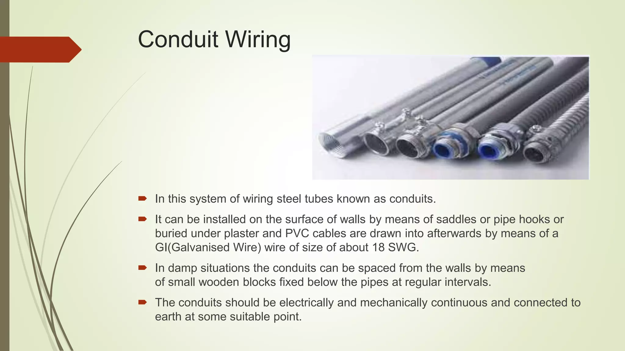 WIRING SYSTEM (CONDUIT AND CASING CAPPING) Working of Fan with Of ...