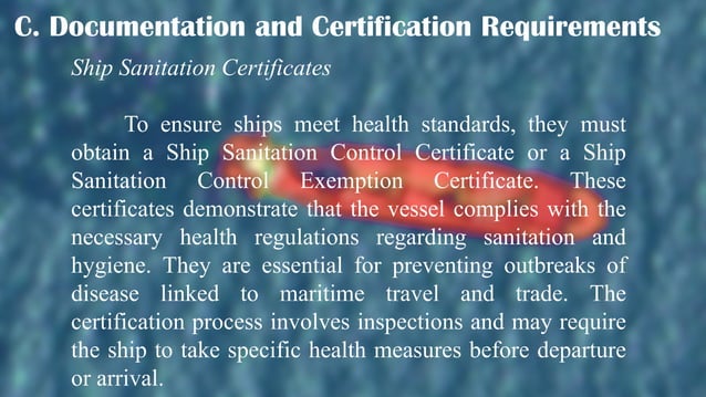 The Maritime declaration of health and the requirements of the ...