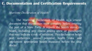 The Maritime declaration of health and the requirements of the ...