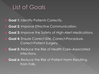international patient safety goals | PDF