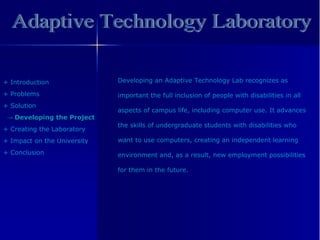 Computer Access for Students with Disabilities: An Adaptive Technology ...