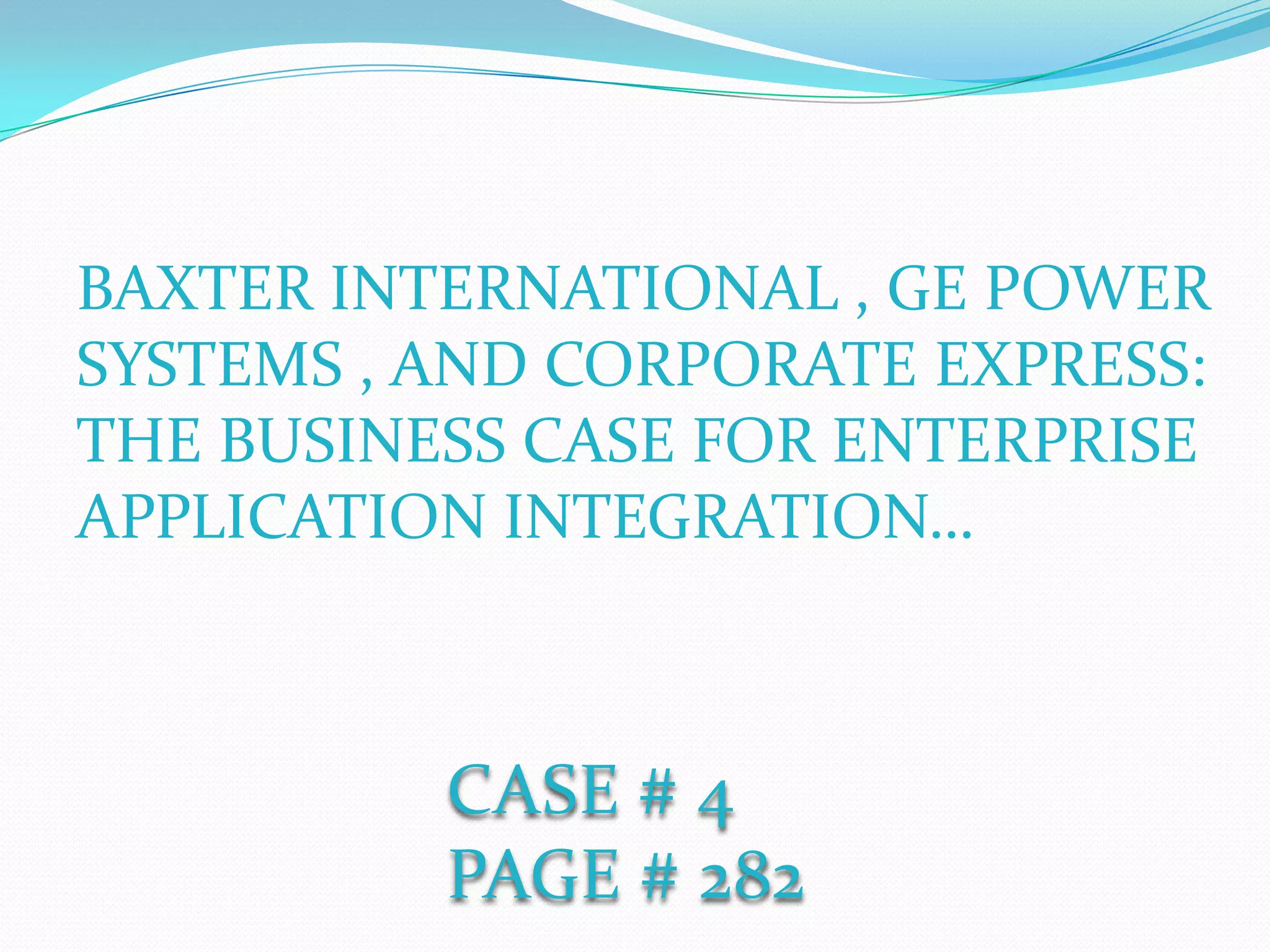 case study on baxter inc(MIS) | PPTX