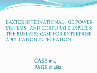 case study on baxter inc(MIS) | PPTX