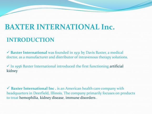 case study on baxter inc(MIS) | PPT