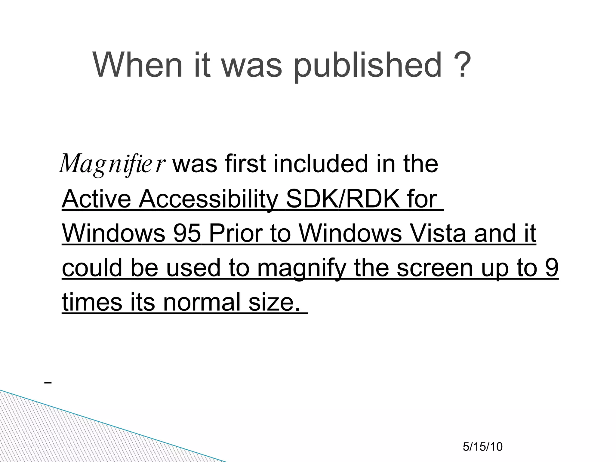 Windows Magnifier | ODP