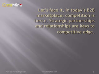 Ecosystem Selling - iDataMine.com