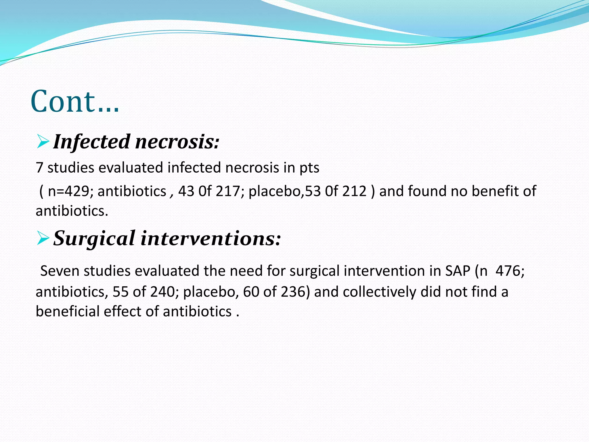 Antibiotic prophylaxis in sever Acute Panceriatitis | PPTX