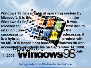 windows operating system and its advancements | PPTX | Operating Systems | Computer Software and ...