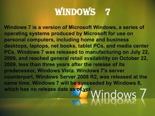 windows operating system and its advancements | PPTX | Operating Systems | Computer Software and ...