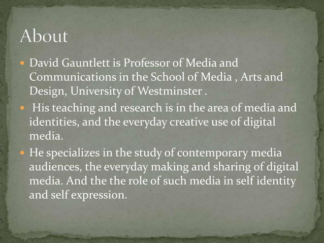 David Gauntlett | PPTX