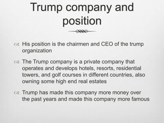 Donald Trump | PPTX | Business Administration | Business