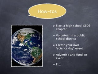 SEDS Education Outreach Plan | PDF