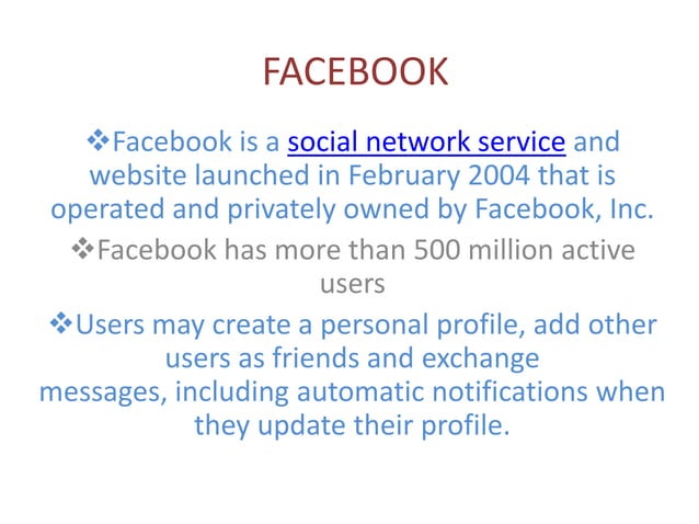 Facebook | PPT