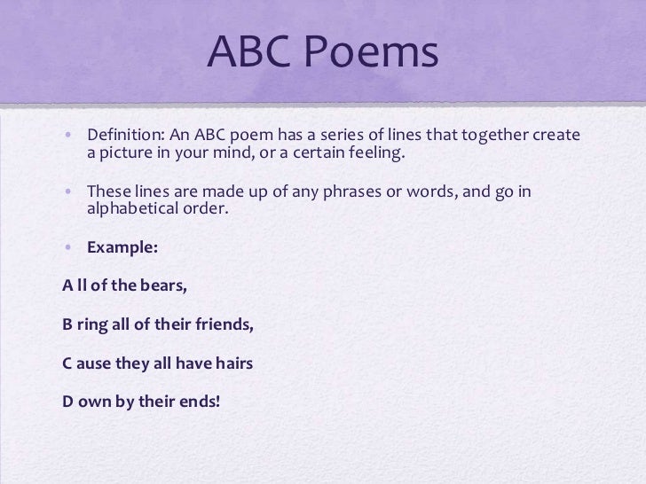Alphabetical Poems Examples Alphabetical Poems Examples