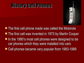 the history of cell phones | PPT