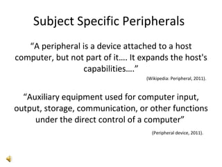 Subject Specific Peripherals - Digital Cameras in Education | PPT