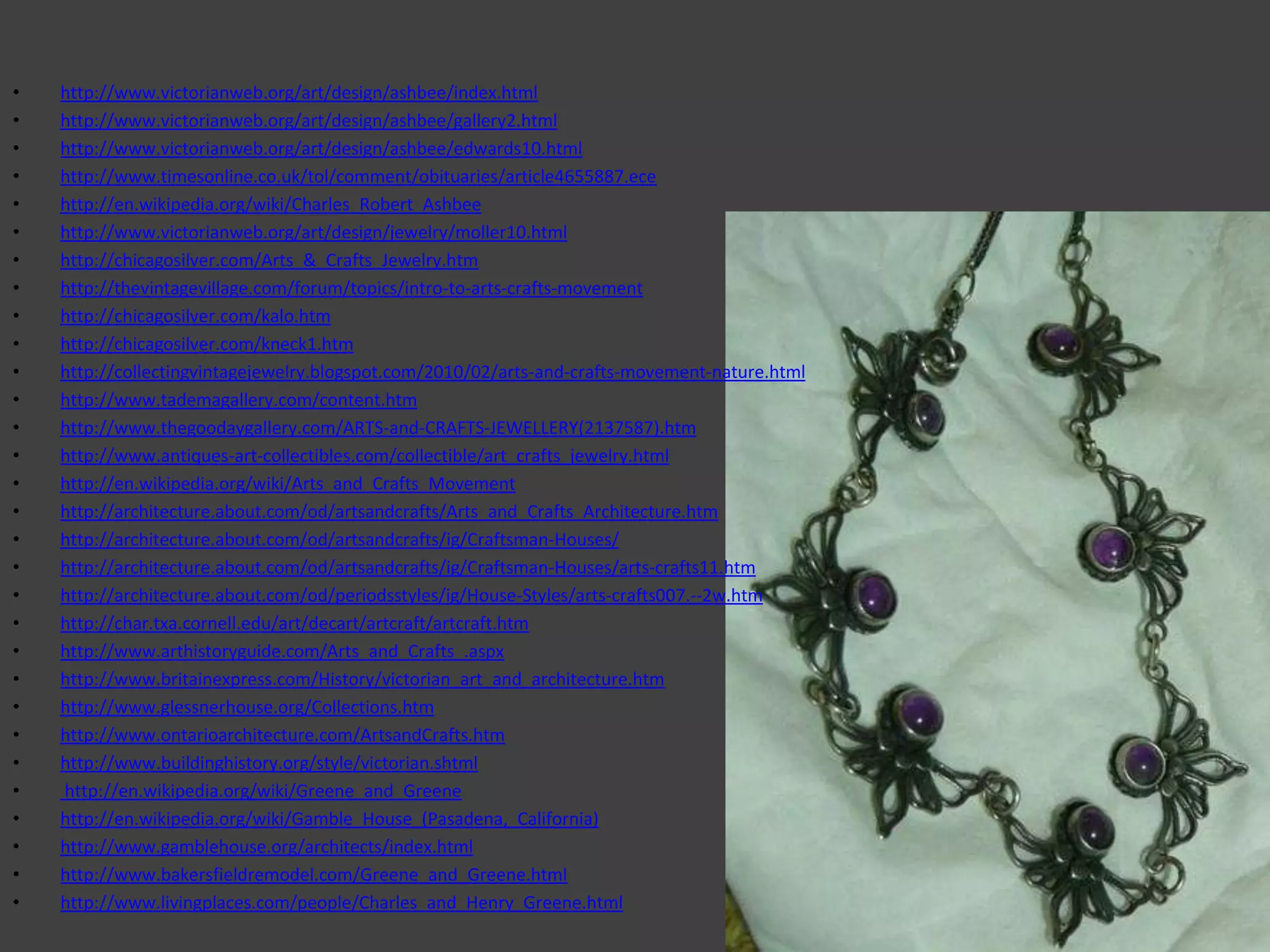 Jewellery and Architecture in the Arts and Crafts Movement | PPTX