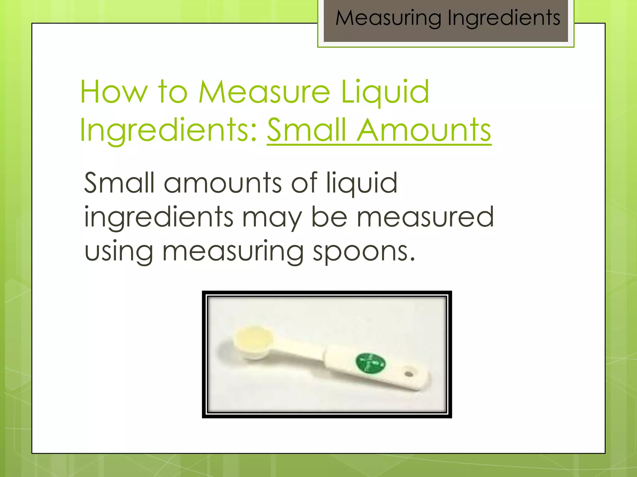 Measuring Ingredients | PPTX