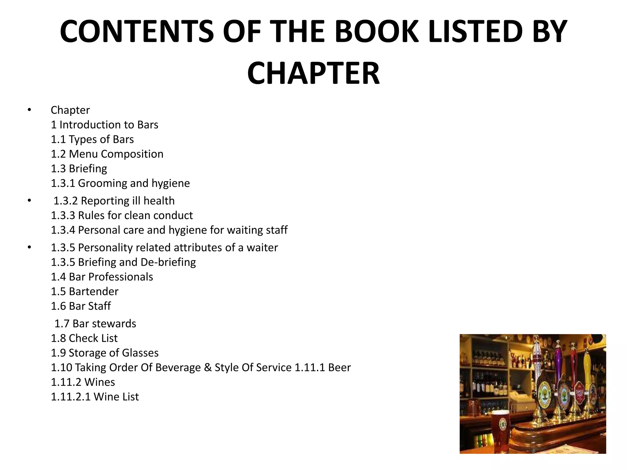 BAR MANAGEMENT AND OPERATIONS | PPTX