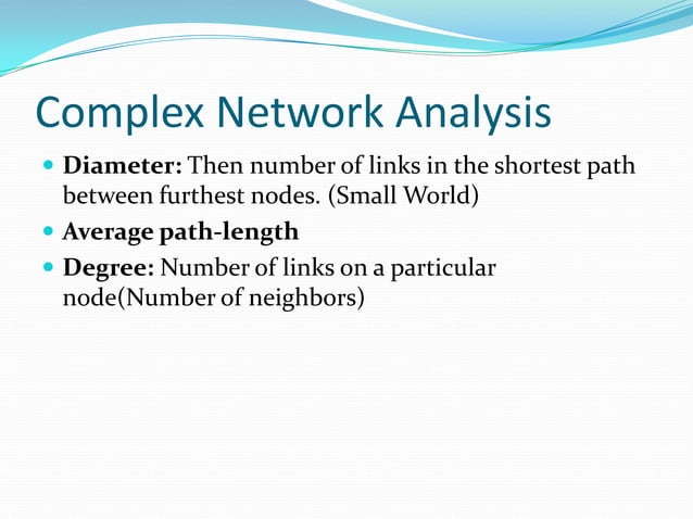 Complex Network Analysis | PPTX