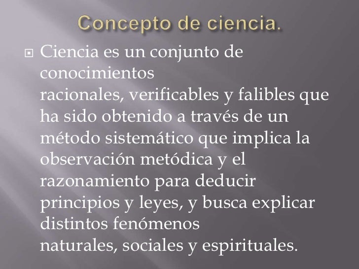 Concepto De Ciencia