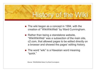 Wiki Presentation | PPTX | Internet for Beginners | Internet