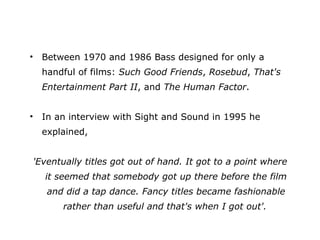 Saul Bass Case Study | PPT