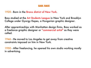 Saul Bass Case Study | PPT