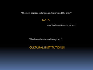 Data Visualization: Using Vision to Think about the Humanities | PPTX