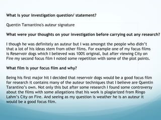 Tarantino's Auteur Signature | PPT