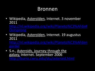 Presentation asteroïden | PPTX