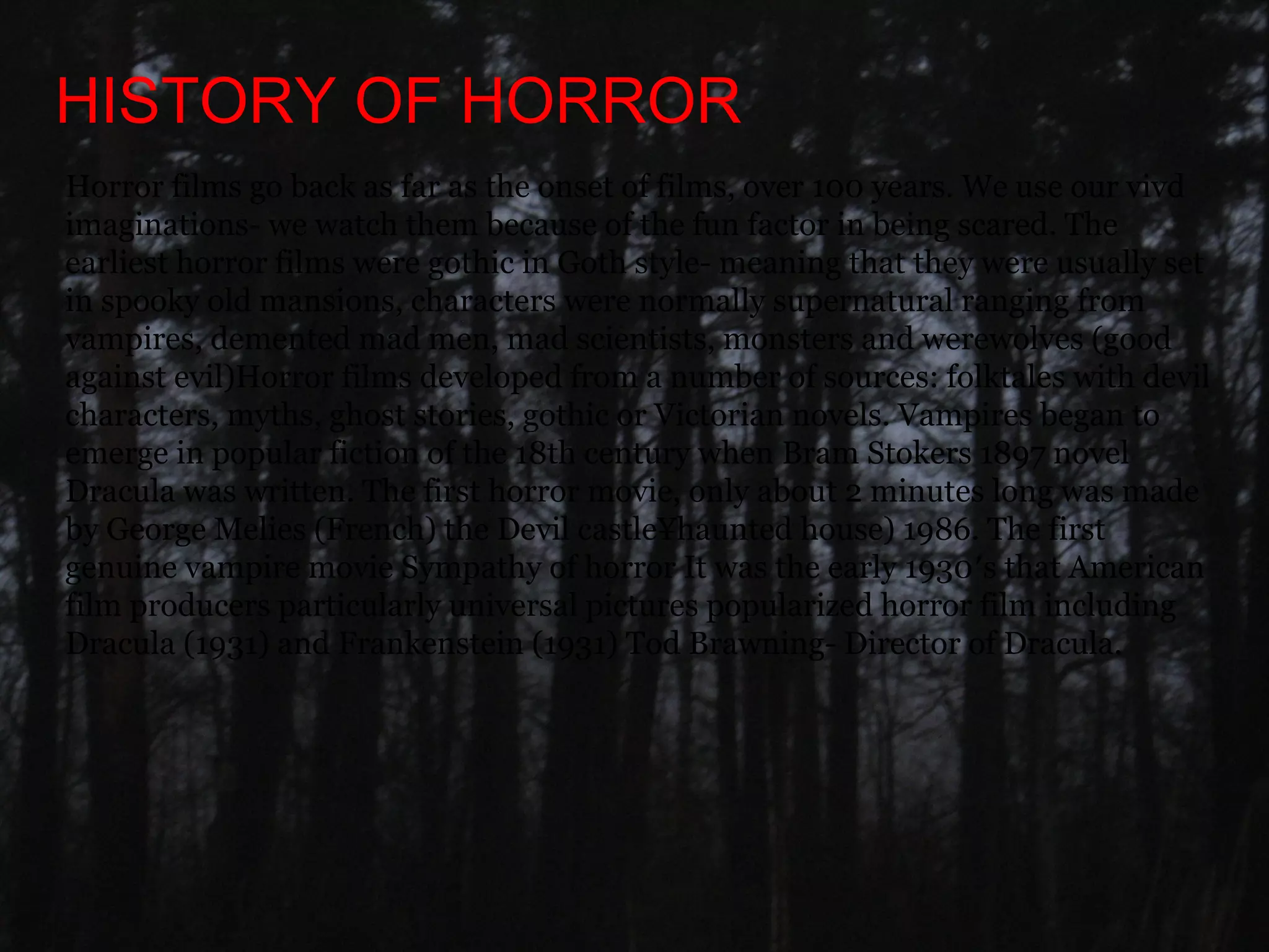 Hunted | PPT | Horror | Genres