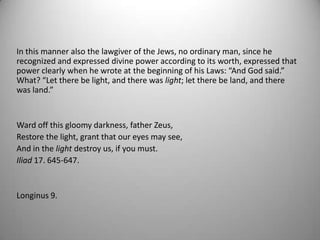 A Reading of Longinus’ On the Sublime | PPT