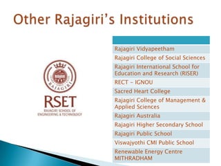 Rajagiri School of Engineering and Technology - An Introduction | PPTX