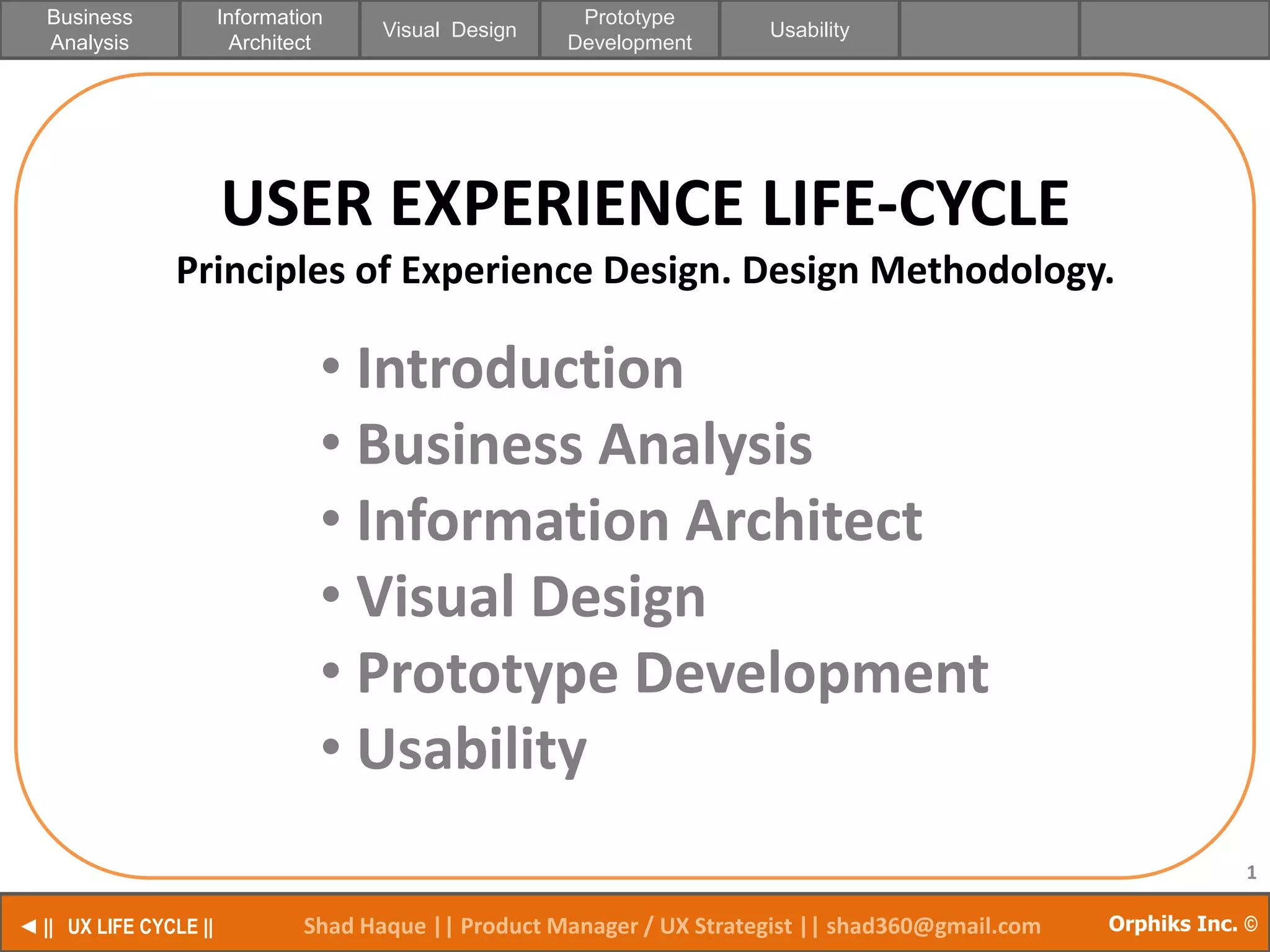UX LIFE CYCLE | PPTX