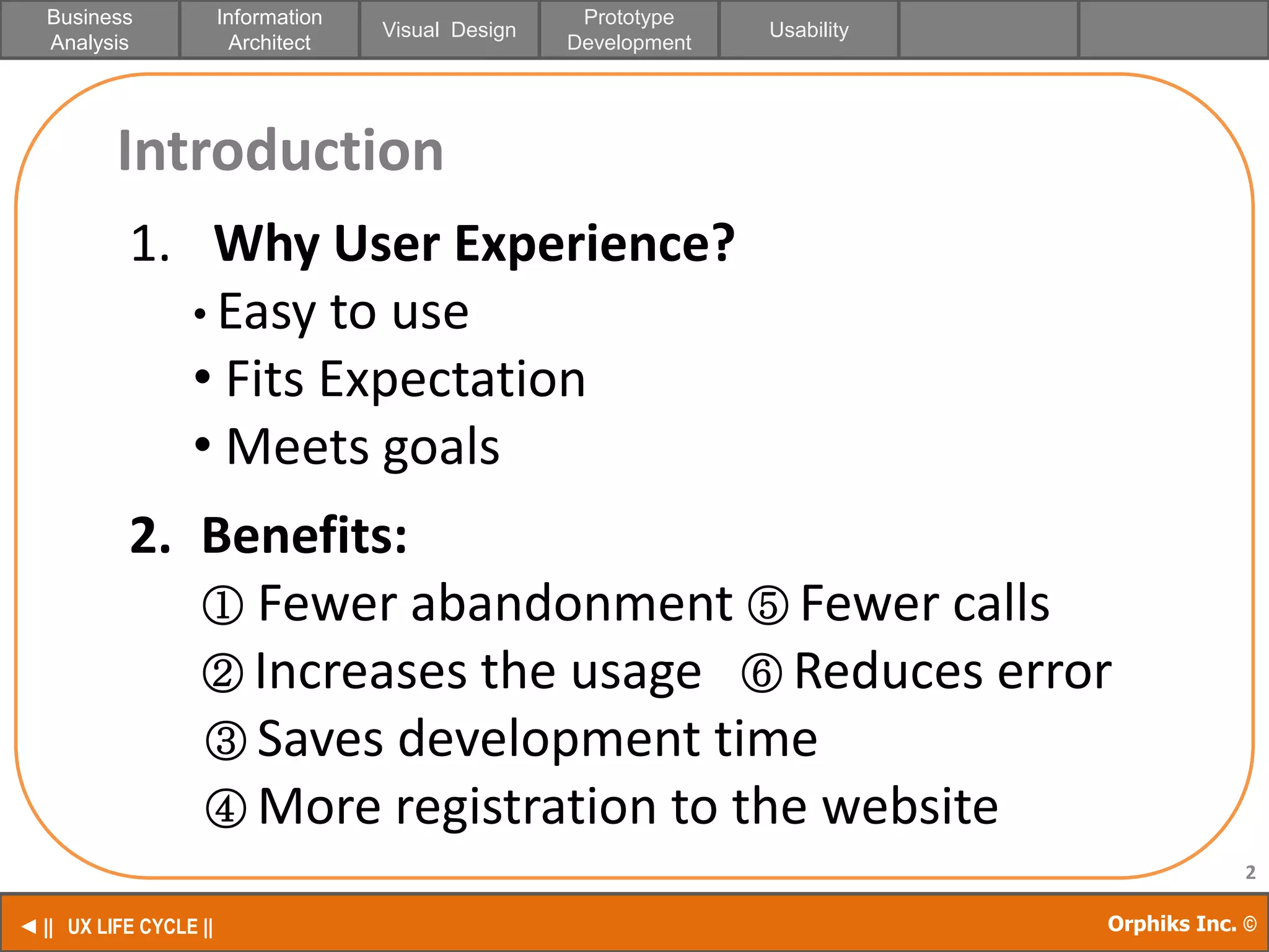 UX LIFE CYCLE | PPTX