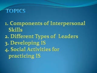 Components Of Interpersonal Skills
