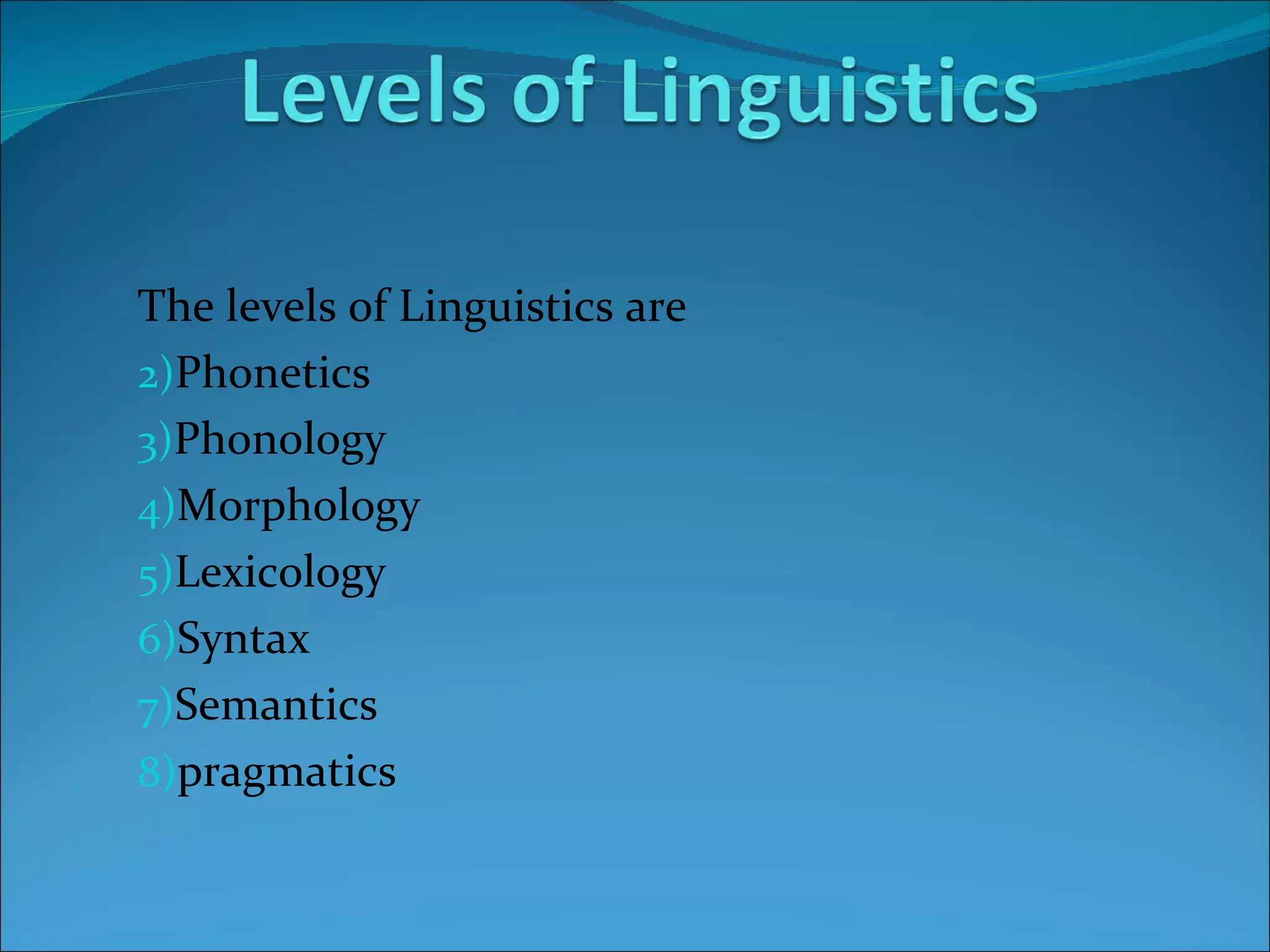 Levels of linguistics | PPT