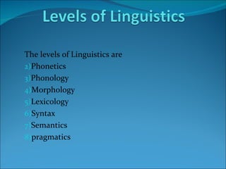 Levels of linguistics | PPT