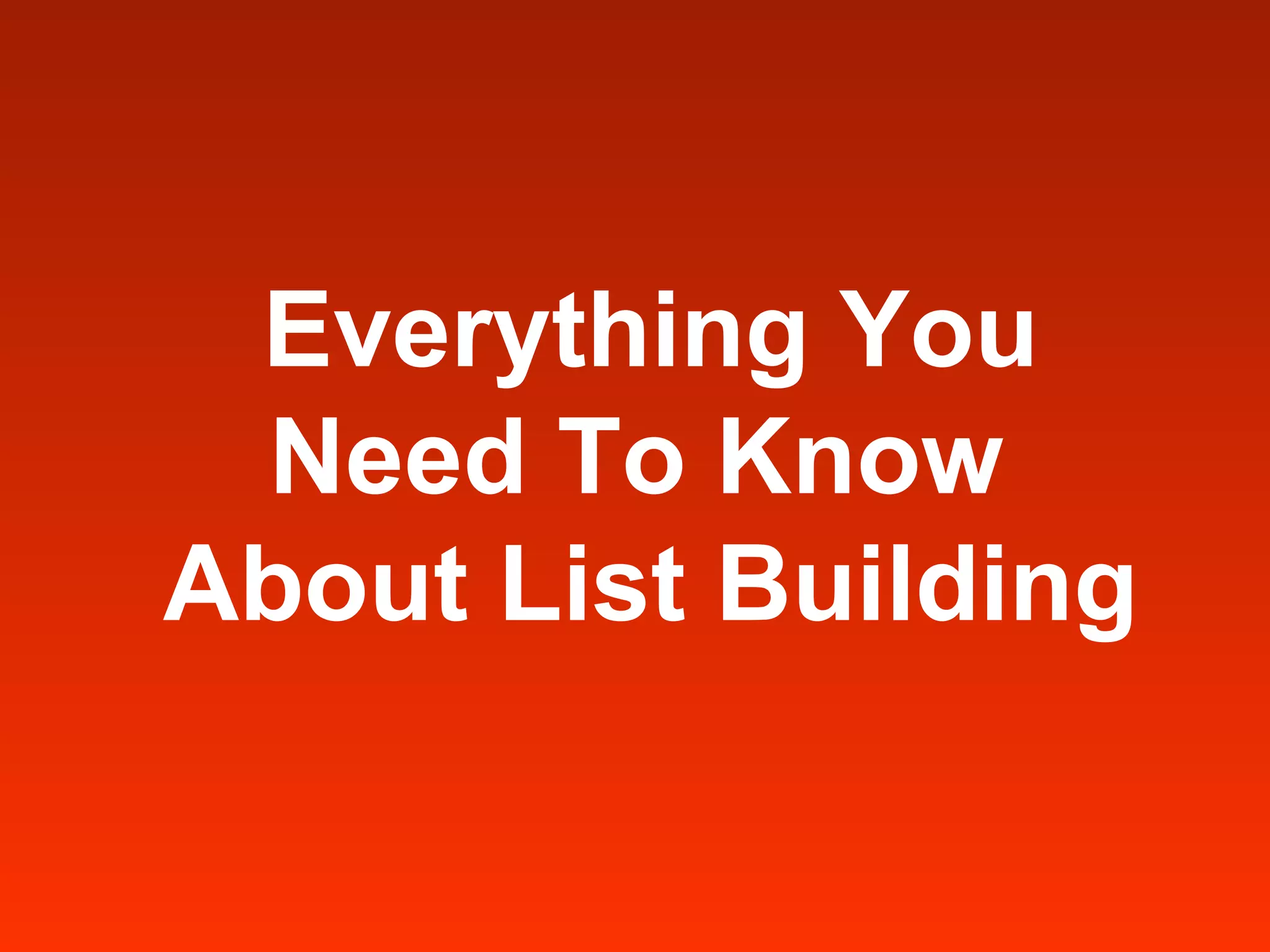 List building secrets | PPT