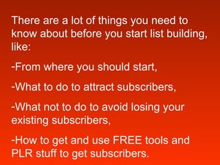 List building secrets | PPT