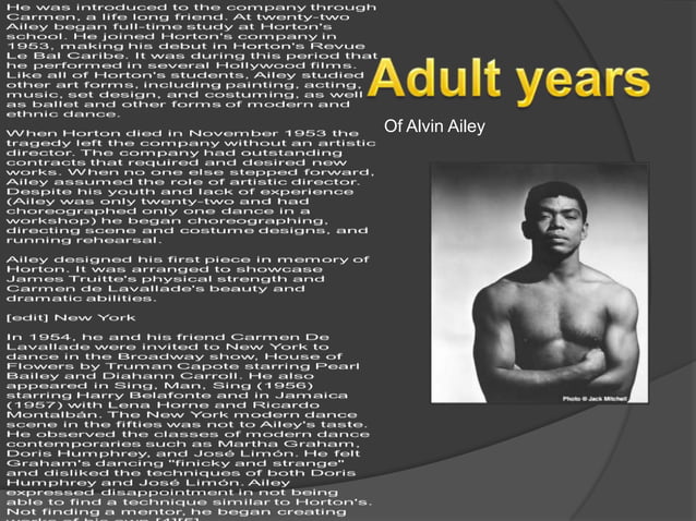 Alvin Ailey powerpoint | PPTX | Dance | Fine Art