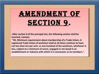 trade union act amendment | PPT