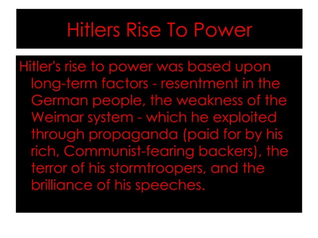 Hitler and his rise to power | PPT