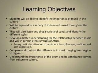 Africa/Music/Culture Reflections | PPTX